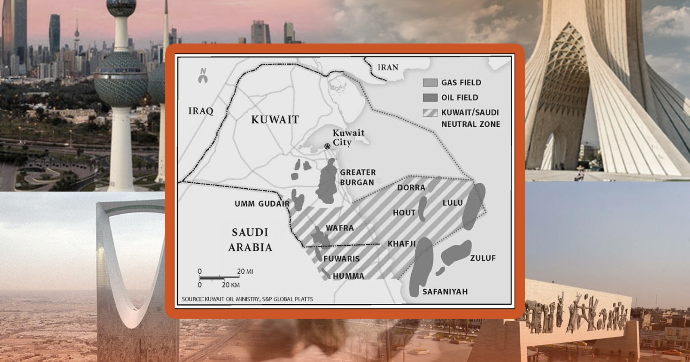 Durra Gas Field; Iraq in the triangle of Iran-Saudi Arabia and Kuwait ...